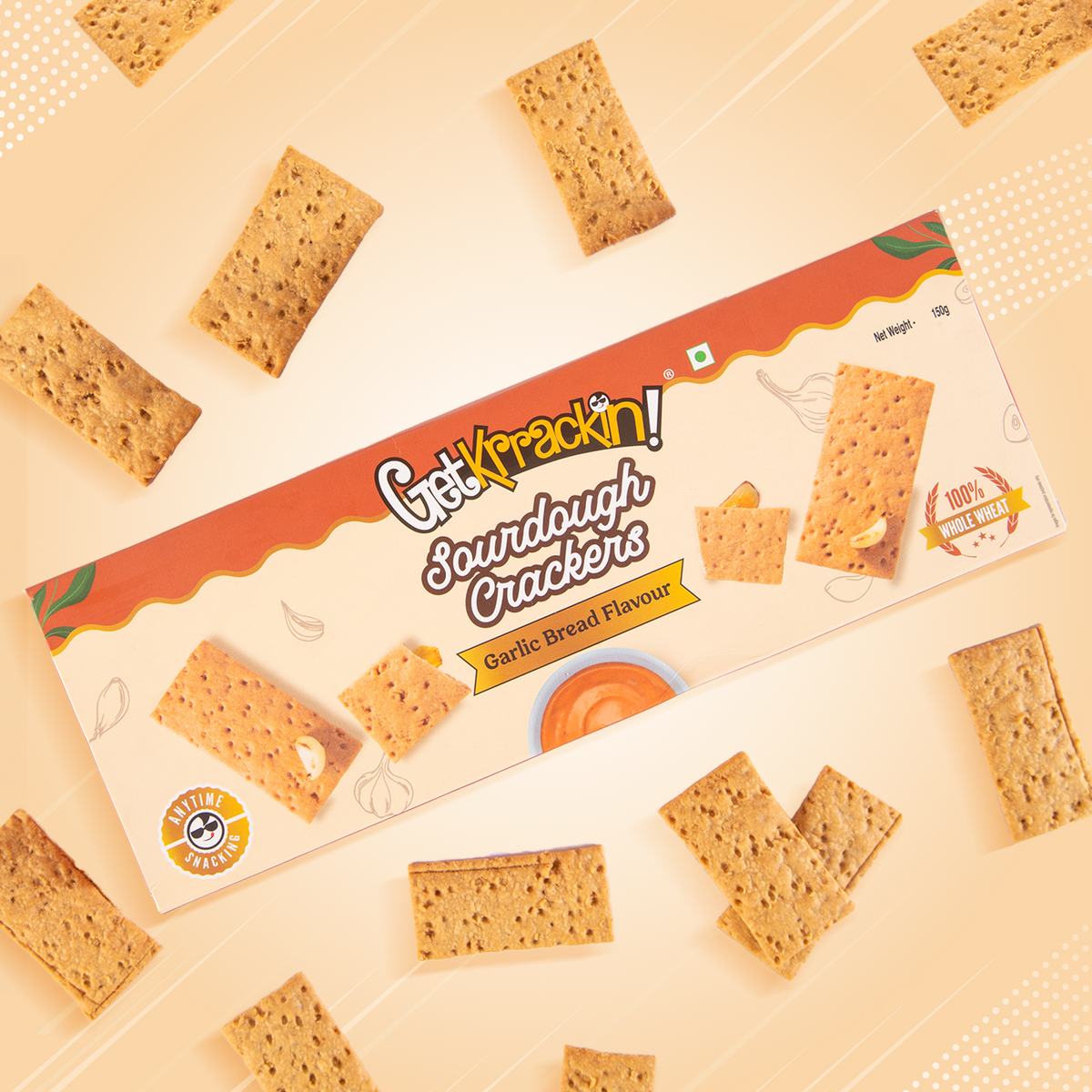 Sourdough Crackers (150g) - Garlic Bread | GetKrrackin