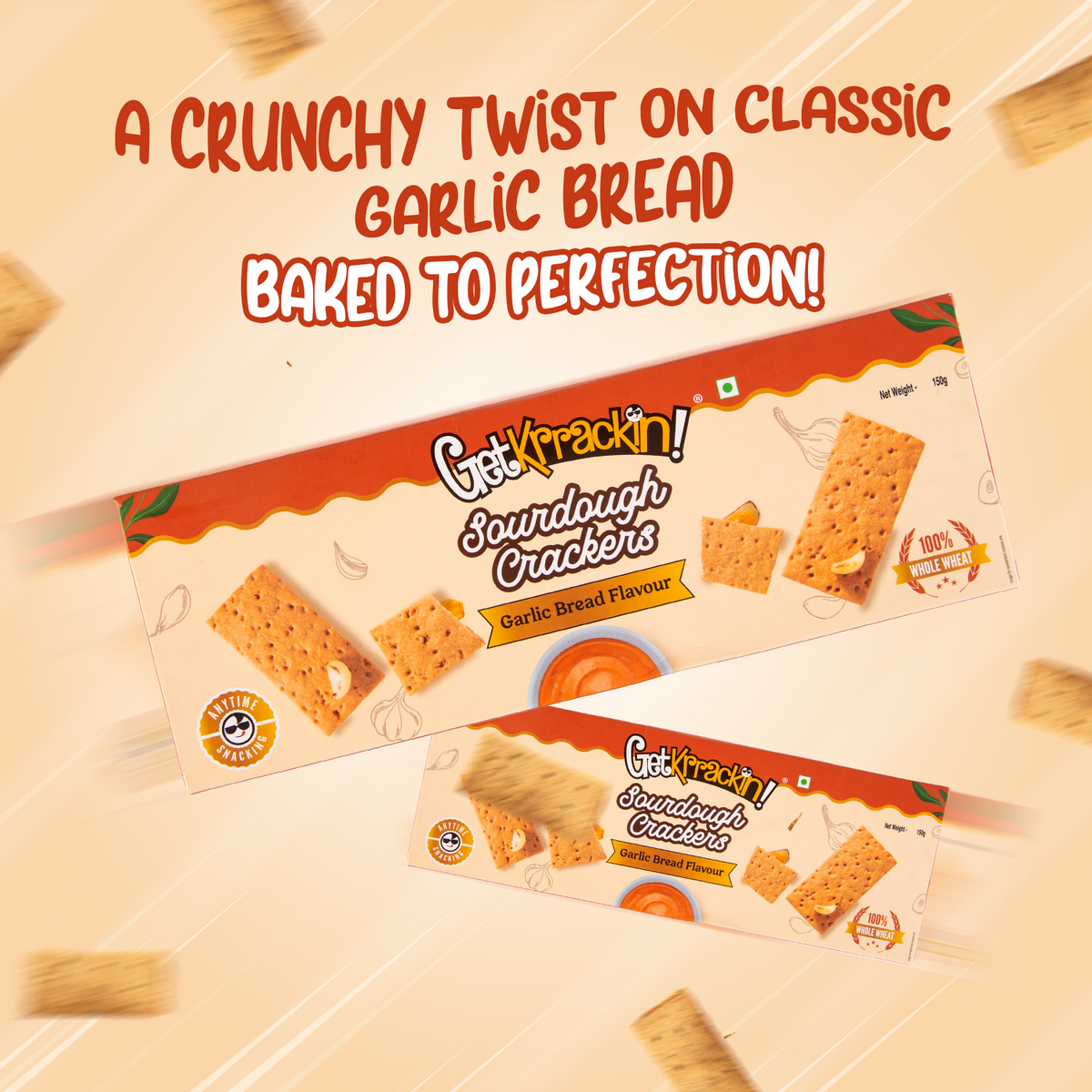 Sourdough Crackers (150g) - Garlic Bread | GetKrrackin